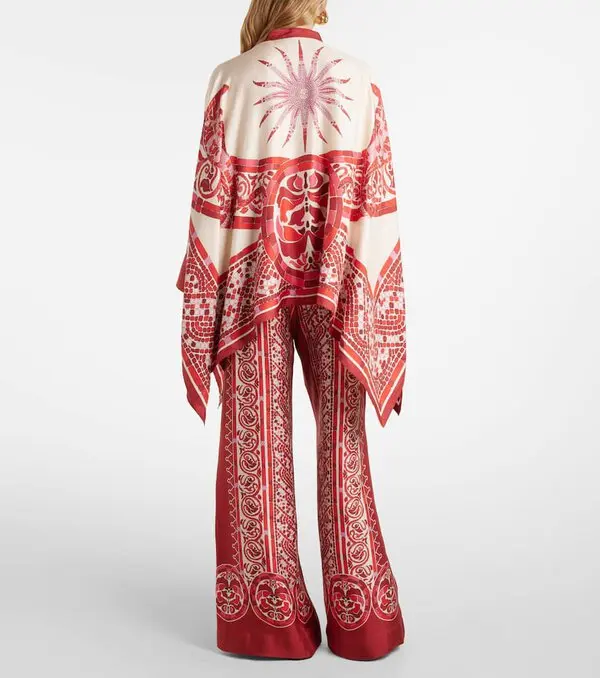La DoubleJ Printed Silk Twill Foulard Shirt - Red