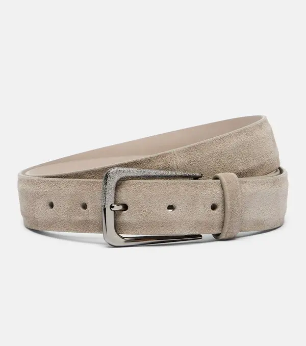 Brunello Cucinelli Suede Belt - Grey