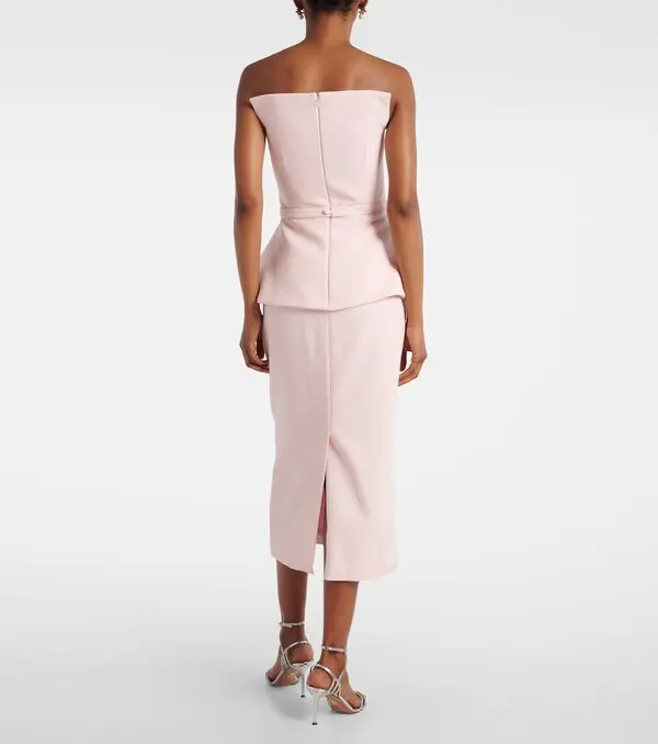 Safiyaa Belted Crêpe Midi Dress