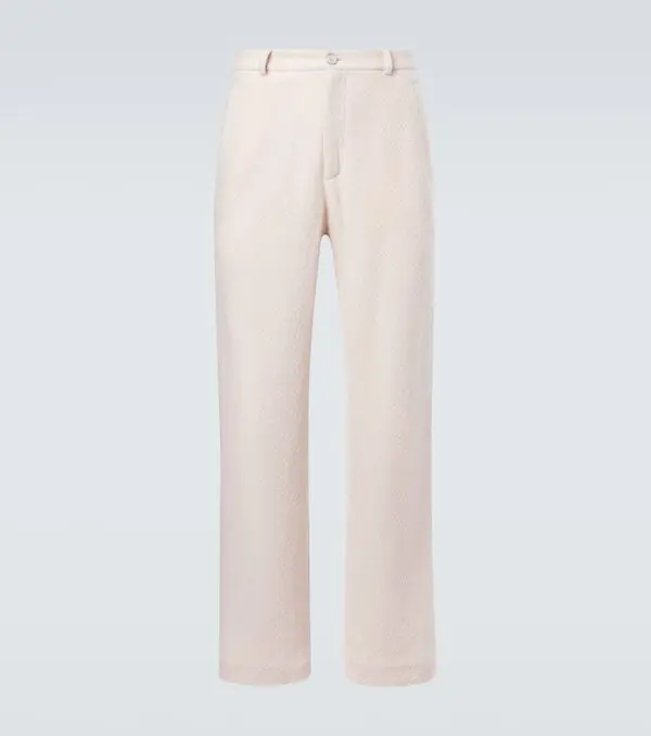 GOD'S TRUE CASHMERE Diamond Cashmere Straight Pants With Moonstone - Beige