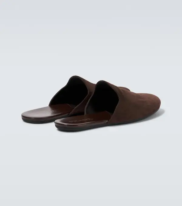 Prada Suede Mules - Brown