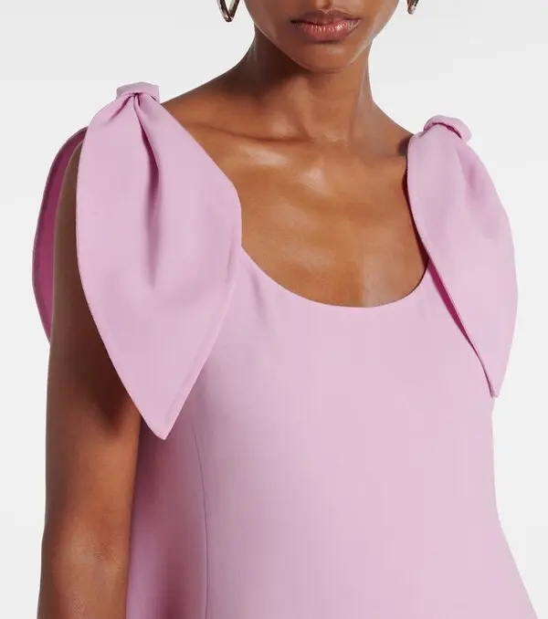 Oscar De La Renta Bow-detail Wool-blend Maxi Dress - Pink