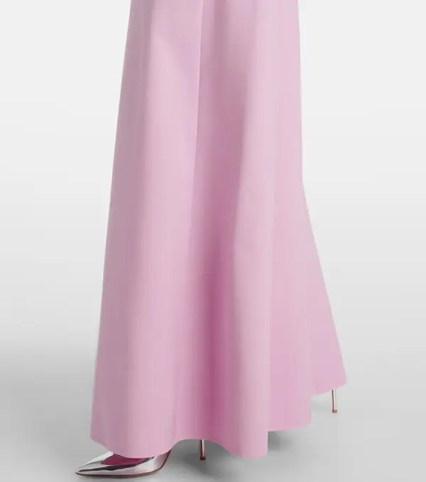 Oscar De La Renta Bow-detail Wool-blend Maxi Dress - Pink