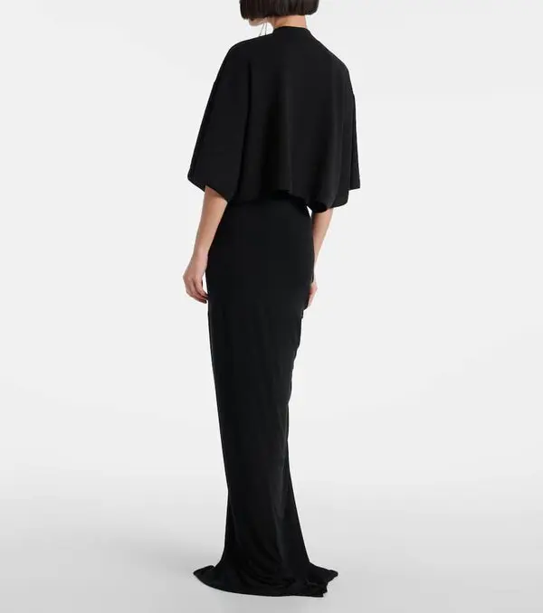 Alaïa Cropped Cotton-blend T-shirt - Black