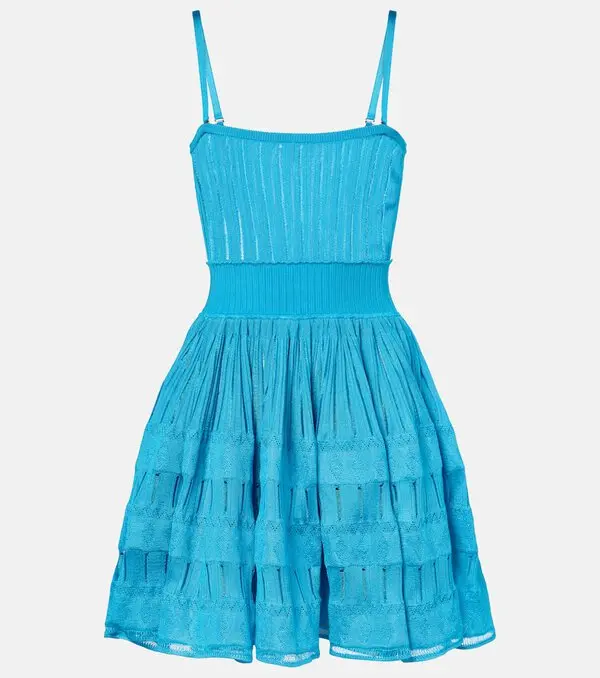 Alaïa Knitted Mini Dress - Blue