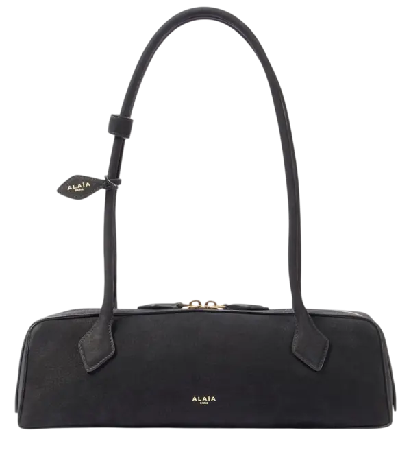 Alaïa Le Teckel Medium Suede Shoulder Bag - Black
