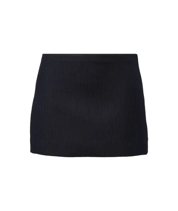 Khaite Jett Pinstripe Wool-blend Miniskirt - Blue