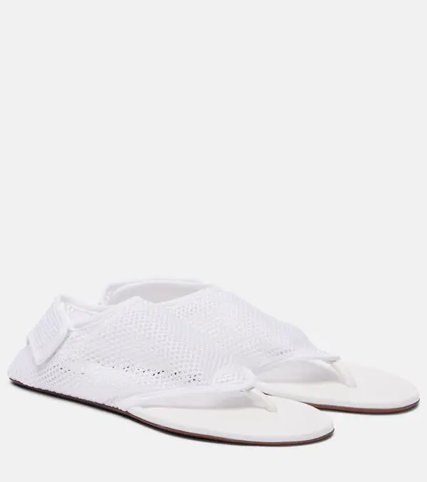 Alaïa Flex Mesh Thong Sandals - White