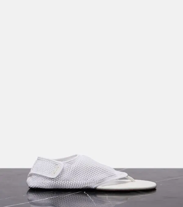 Alaïa Flex Mesh Thong Sandals - White