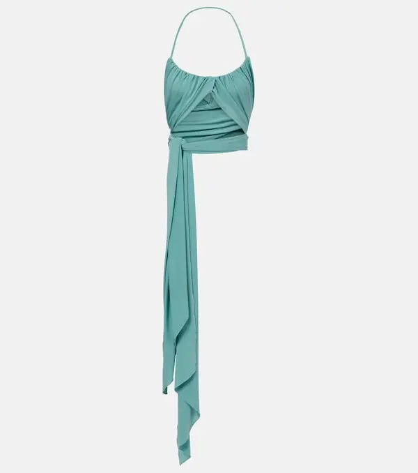 Alaïa Draped Halterneck Top - Blue