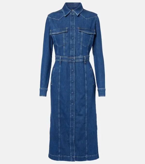 7 For All Mankind Denim Shirt Dress - Blue