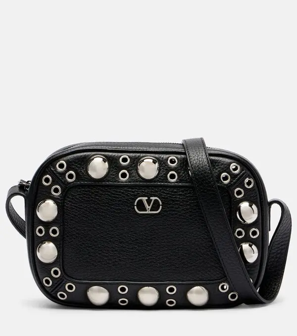 Valentino Garavani Nellcôte Leather Crossbody Bag - Black