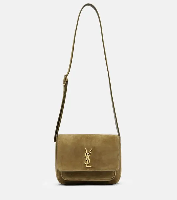 Saint Laurent Niki Cassandre Suede Shoulder Bag - Green