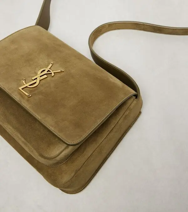 Saint Laurent Niki Cassandre Suede Shoulder Bag - Green