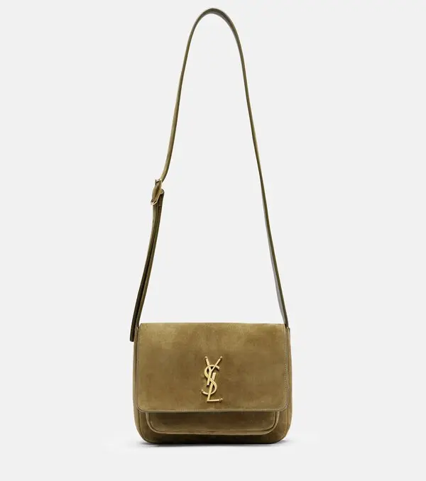 Saint Laurent Niki Cassandre Suede Shoulder Bag - Green
