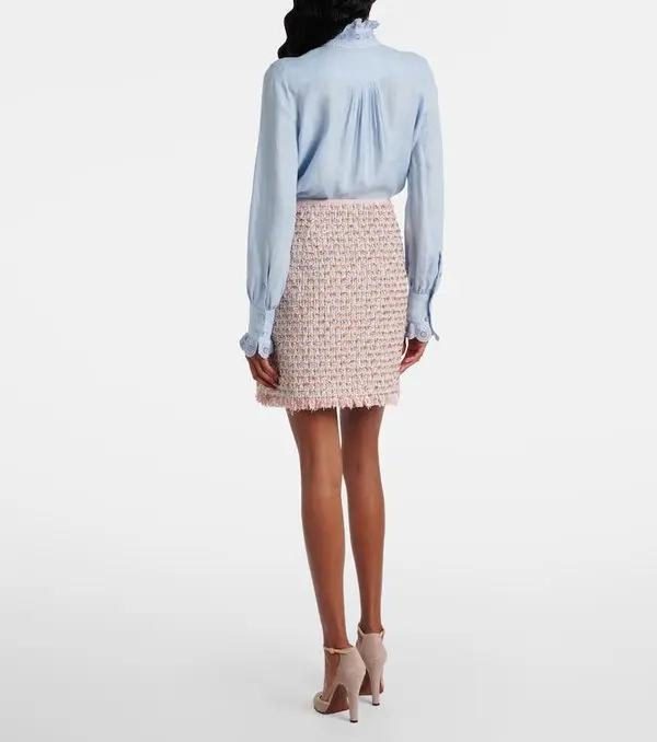 Valentino Garavani Embellished Tweed Miniskirt