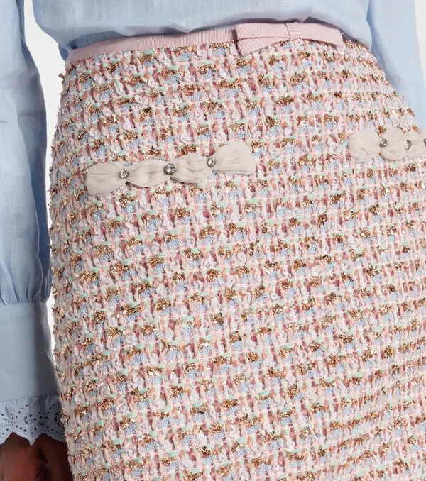 Valentino Garavani Embellished Tweed Miniskirt