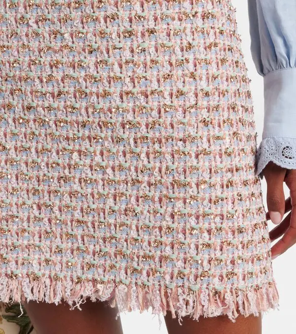 Valentino Garavani Embellished Tweed Miniskirt