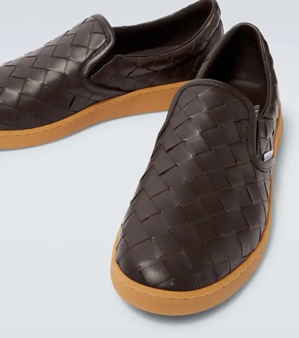 Bottega Veneta Sawyer Intrecciato Leather Slip-on Shoes - Brown