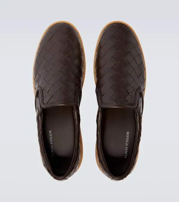 Bottega Veneta Sawyer Intrecciato Leather Slip-on Shoes - Brown