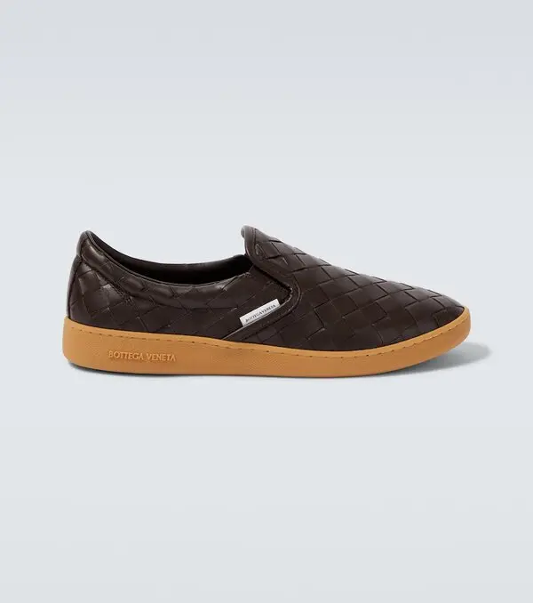 Bottega Veneta Sawyer Intrecciato Leather Slip-on Shoes - Brown