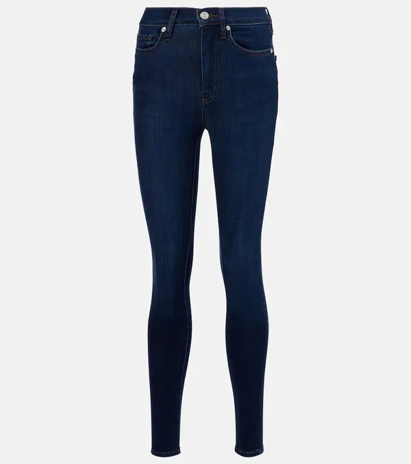 FRAME Le High-rise Skinny Jeans - Blue