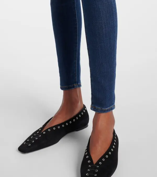 FRAME Le High-rise Skinny Jeans - Blue