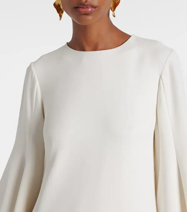 Oscar De La Renta Lace-trimmed Silk-blend Georgette Kaftan