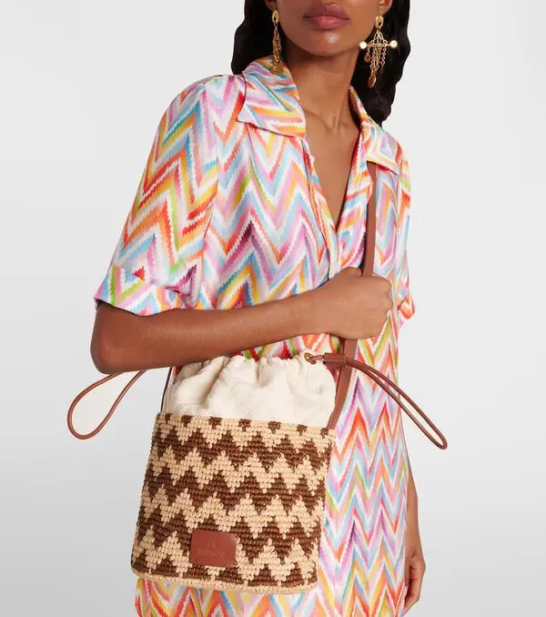 Missoni Zigzag Medium Raffia Bucket Bag