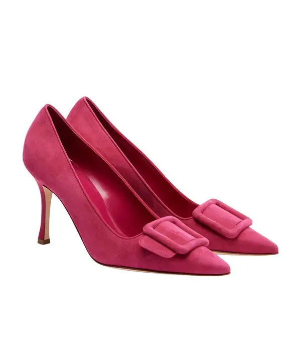 Manolo Blahnik Maysale 90 Suede Pumps - Pink