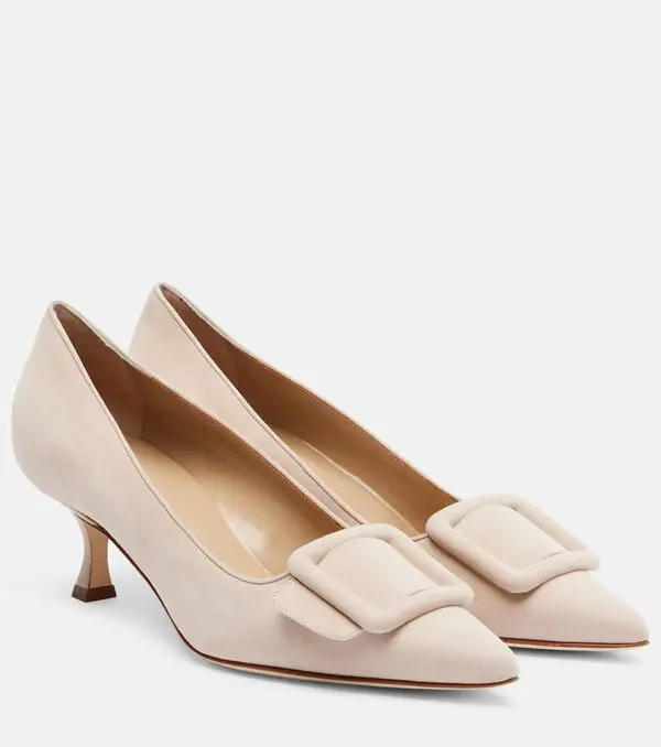 Manolo Blahnik Maysale 50 Suede Pumps