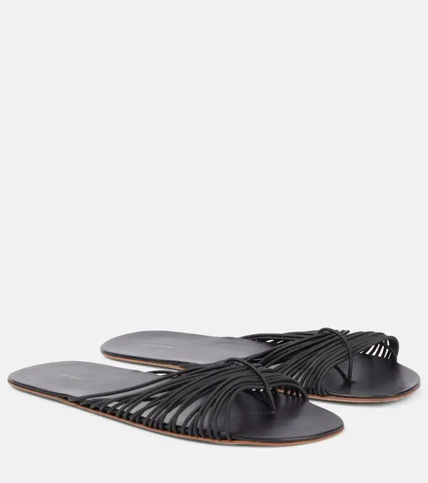 THE ROW Sara Slides - Black