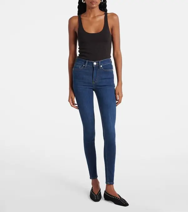 FRAME Le High-rise Skinny Jeans - Blue