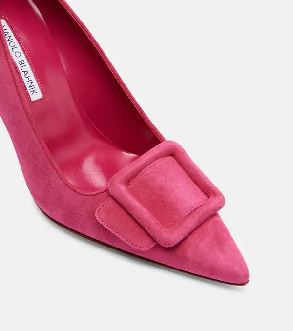 Manolo Blahnik Maysale 90 Suede Pumps - Pink