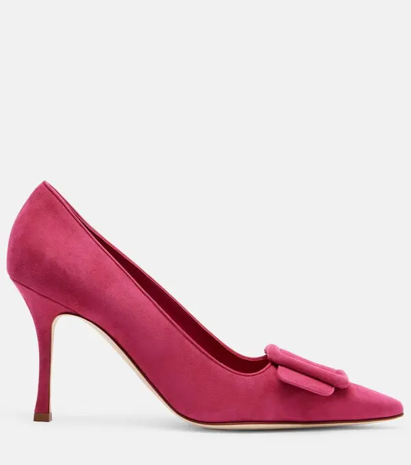 Manolo Blahnik Maysale 90 Suede Pumps - Pink