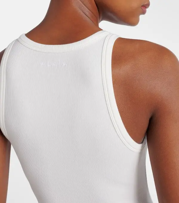 Alaïa Ribbed-knit Bodysuit - White
