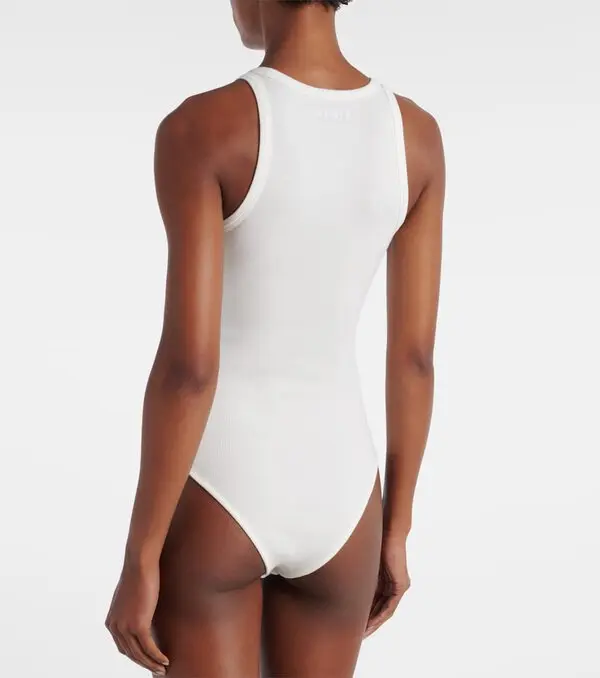 Alaïa Ribbed-knit Bodysuit - White