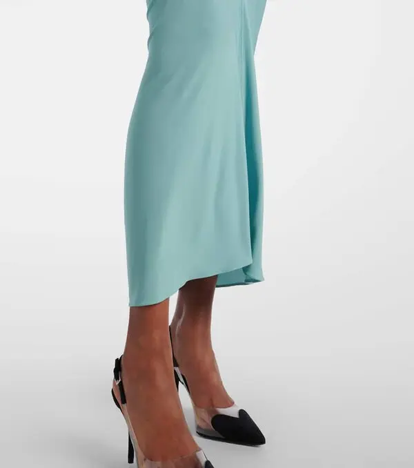 Alaïa Ruched Mock Neck Maxi Dress