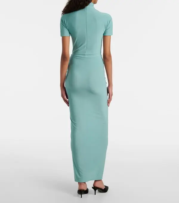 Alaïa Ruched Jersey Maxi Dress