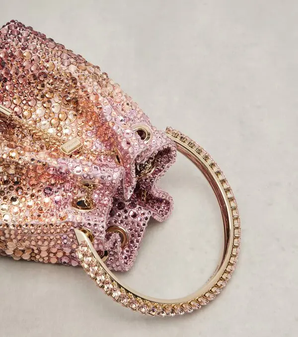 JIMMY CHOO Bon Bon Micro Embellished Bucket Bag
