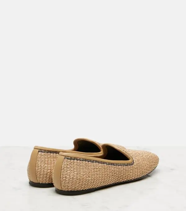Brunello Cucinelli Monili Raffia Loafers
