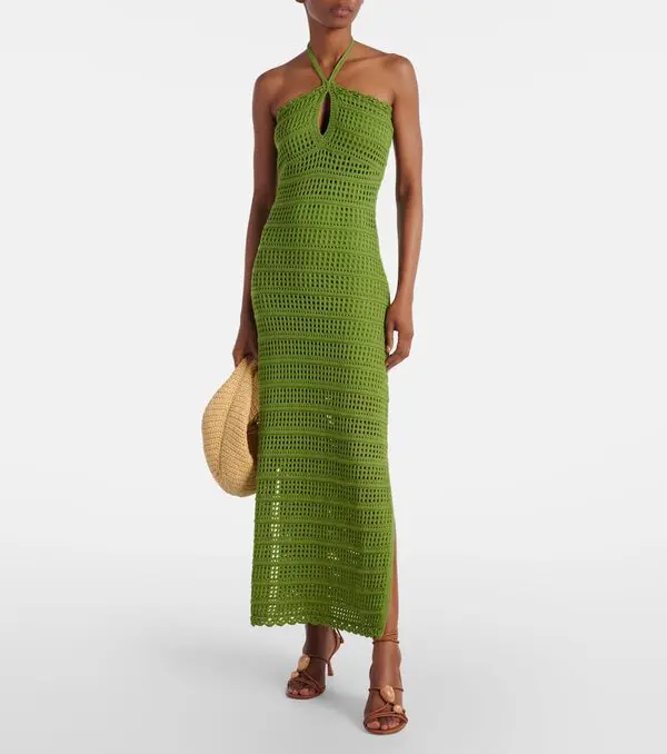 Simkhai Koah Cotton-blend Midi Dress - Green