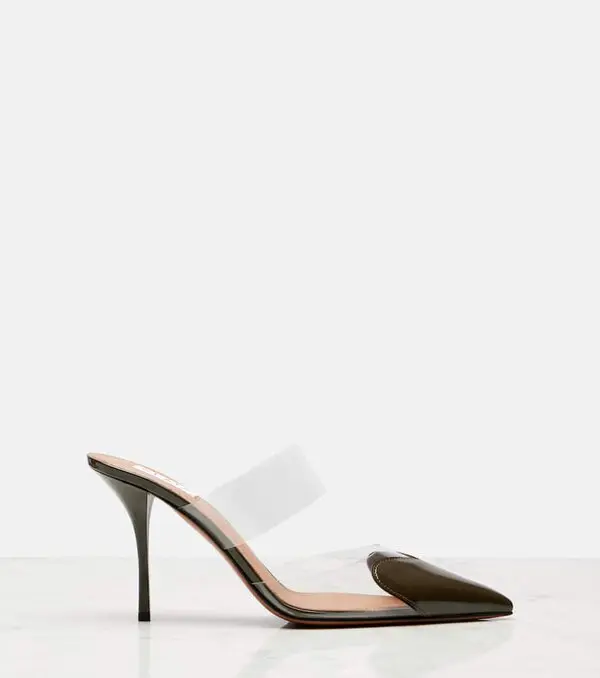 Alaïa Cour 90 Patent Leather-trimmed Mules