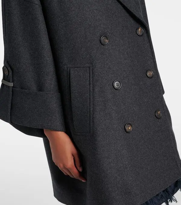 Brunello Cucinelli Oversized Wool Coat - Grey