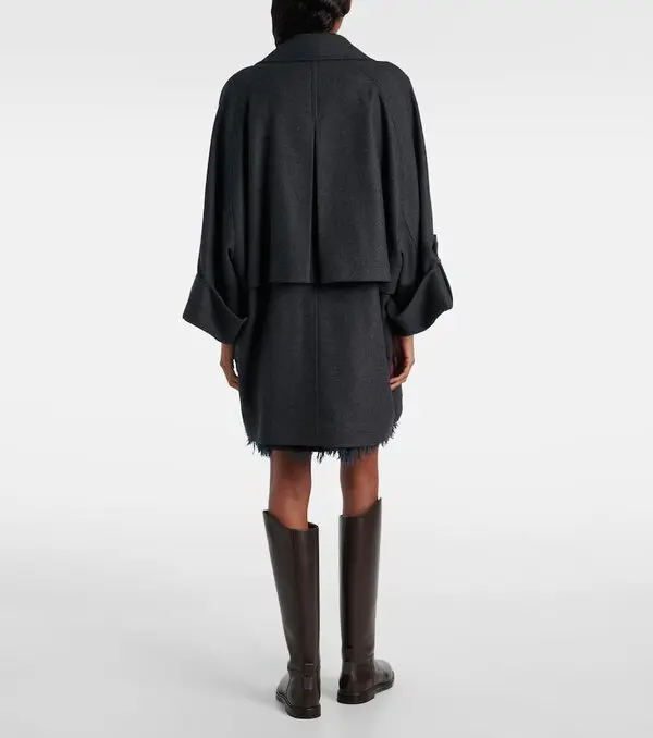 Brunello Cucinelli Oversized Wool Coat - Grey