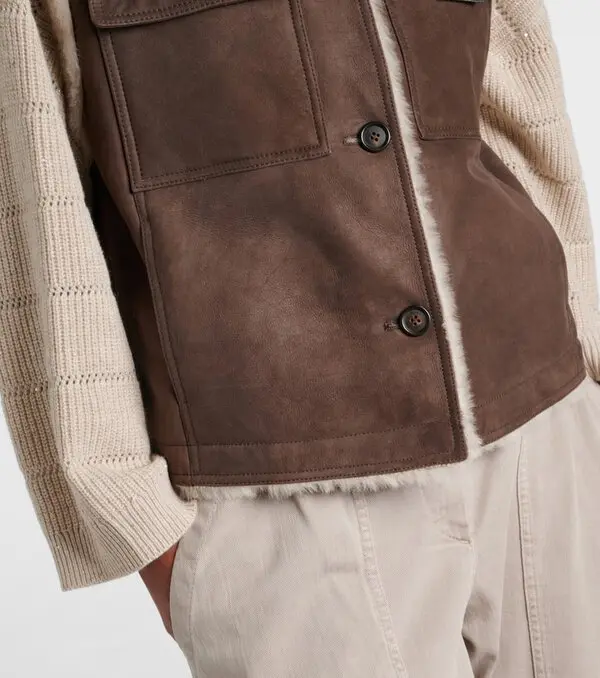 Brunello Cucinelli Shearling-lined Suede Vest