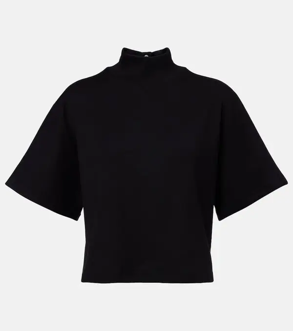 Alaïa High-neck Cotton Jersey T-shirt