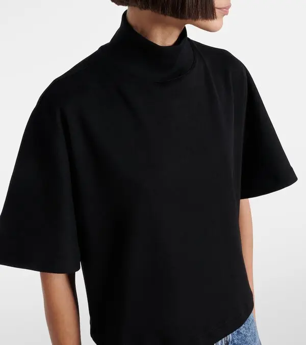 Alaïa High-neck Cotton Jersey T-shirt