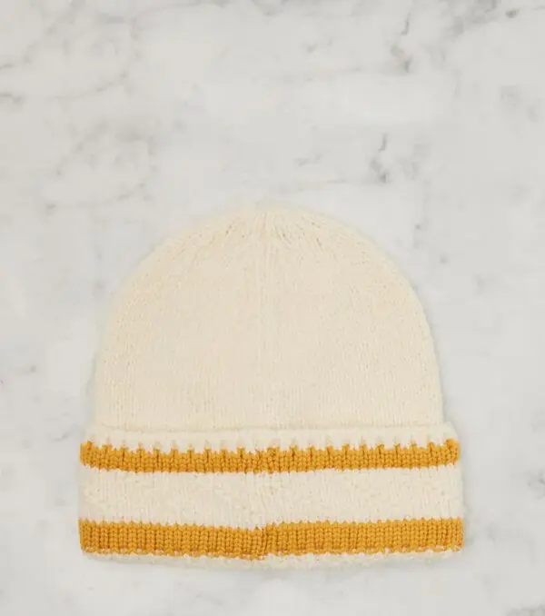 Moncler Logo Striped Wool-blend Beanie
