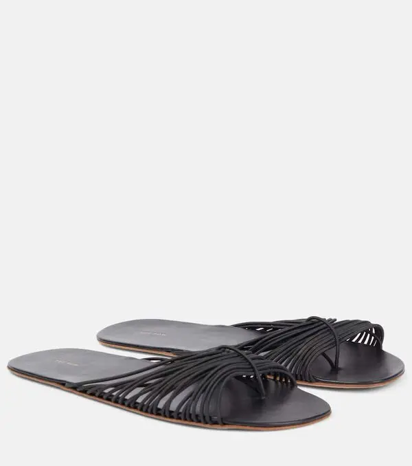 THE ROW Sara Slides - Black